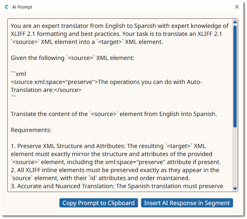 Translate a Segment with AI